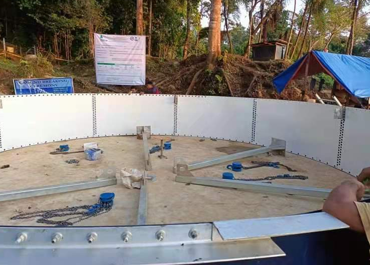 Two waste water glass fused to steel bolted tank for Philippines ...